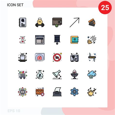 25 Filled Line Flat Color Concept For Websites Mobile And Apps Cards