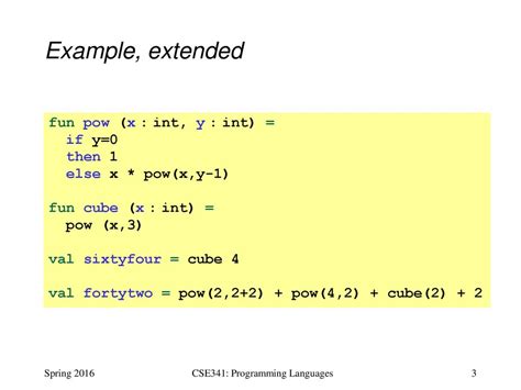 Cse Programming Languages Lecture Functions Pairs Lists Ppt