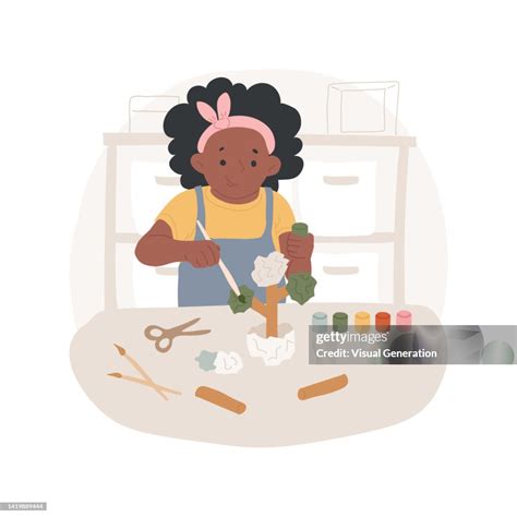 Paper Modelling Isolated Cartoon Vector Illustration High Res Vector