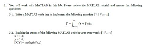Solved 3 You Will Work With Matlab In This Lab Please