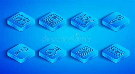 Set Line Safe House Intercom System Bunch Of Keys Key Card Broken And Mobile With