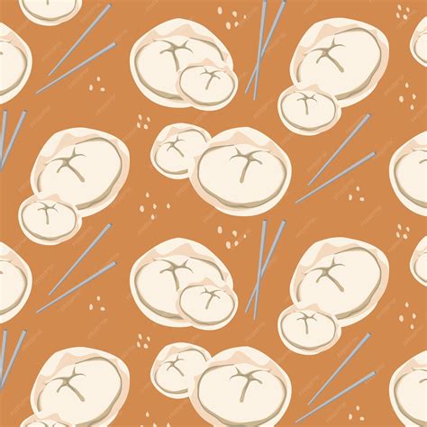 Premium Vector Asian Food Dumpling Pattern