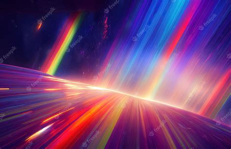 Premium Photo Light Rays Effect 3d Rendering Raster Illustration