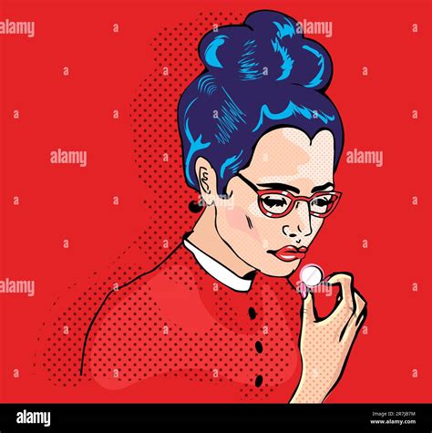 Woman Eating A Pill Female Contraceptive Pill In Comic Book Pop Art Style Image Of A Sick Woman Eating A Pill Female Contraceptive Pill In Comic Book Pop Art Style Image Of A Sick