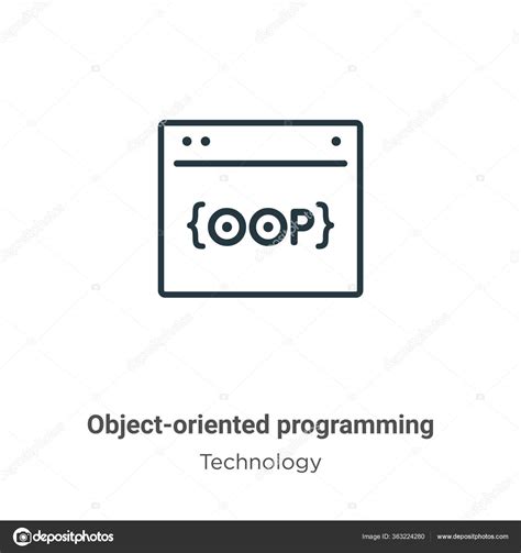 Object Oriented Programming Outline Vector Icon Thin Line Black Object