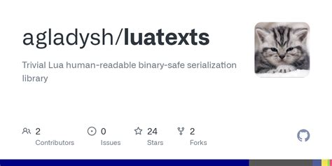 Github Agladyshluatexts Trivial Lua Human Readable Binary Safe Serialization Library