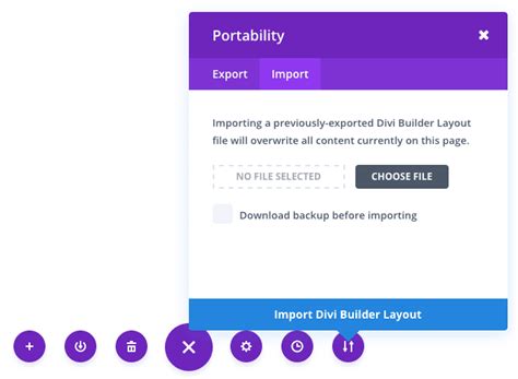 importing and exporting divi builder layouts and library collections