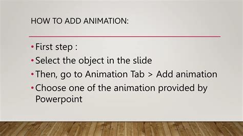 Animation Steps How To Insert Animation Pptx