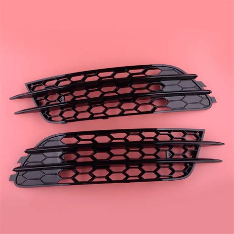 전면 벌집 안개등 그릴 프레임 램프 메쉬 커버 베젤 트림 아우디 A6 C7 2012 2015 에 적합 4g0807681 4g0807682 1 쌍