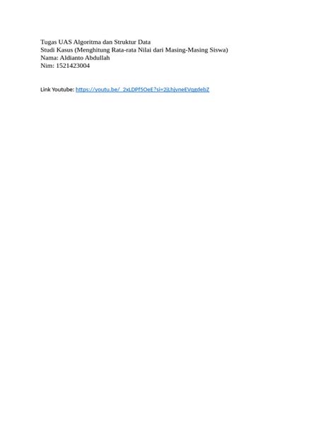 Tugas Uas Algoritma Dan Struktur Data Pdf