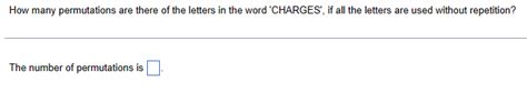 Solved How Many Permutations Are There Of The Letters In The