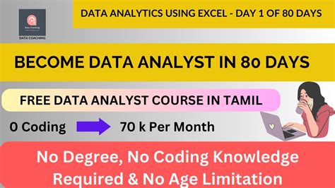 1 data analyst training in tamil learn in just 80 days for free data