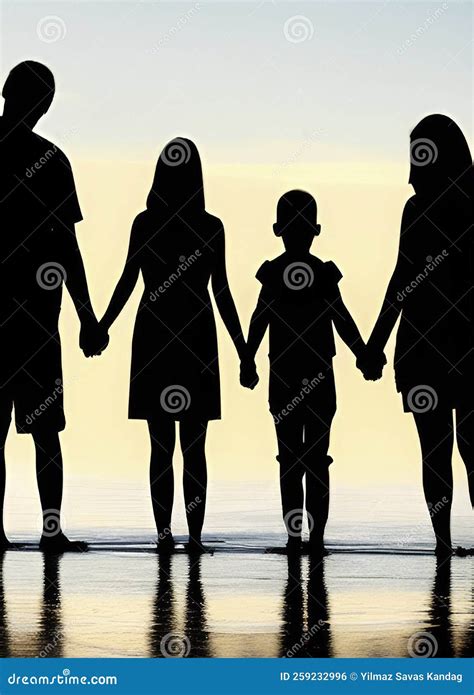 Silueta De Padres E Hijos Ilustración Del Vector Ilustración De Mano