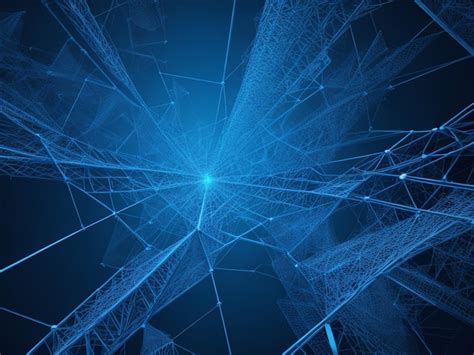Premium Photo Abstract Blue Background Network Connection Structure Grid Ai Generated