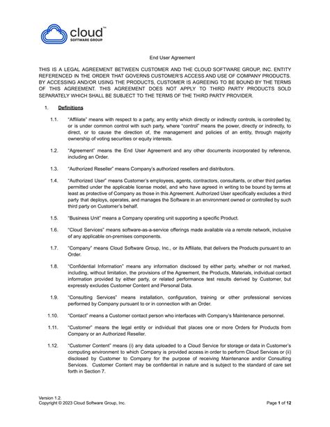 Free Printable End User License Agreement Templates Word Pdf Sample