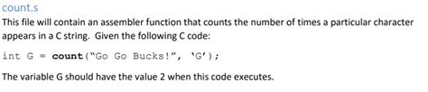 Solved Counts This File Will Contain An Assembler Function