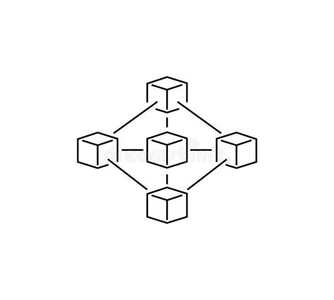 Blockchain Network Icon Representing Decentralized Technology Digital
