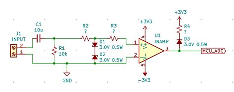 Instrumentation Amplifier And Microcontroller Adc Protection Circuit Electrical Engineering