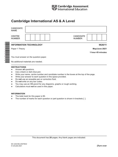 cambridge international as and a level information technology 9626 11 pdf