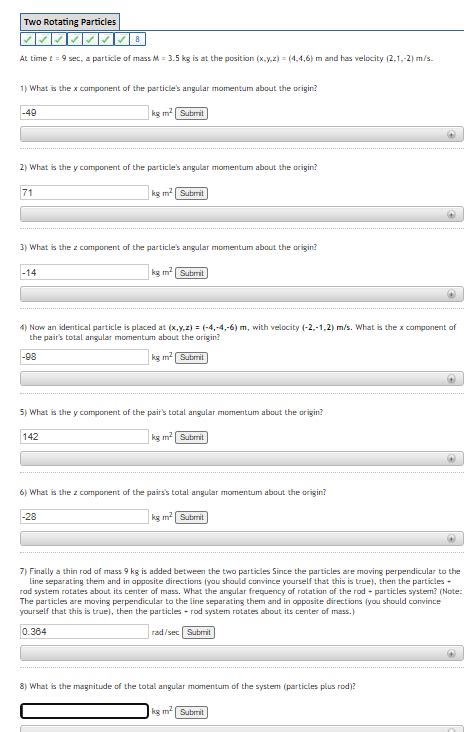 Solved Two Rotating Particles At Time T Sec A Chegg