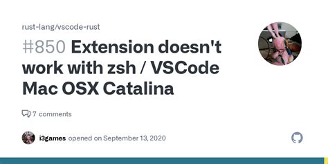 extension doesn t work with zsh vscode mac osx catalina · issue 850 · rust lang vscode rust