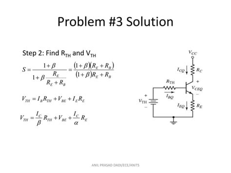 Voltage Divider Bias Circuit Dept Of Ece Anits Ppt