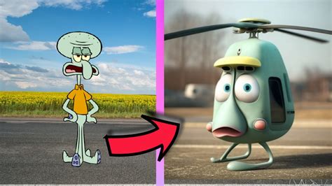 Spongebob But Helicopters 🔥 All Characters Youtube