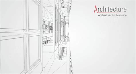 Urban Wireframe Concept Portrayed Through Modern Architecture Illustration In Cad Drawing Vector
