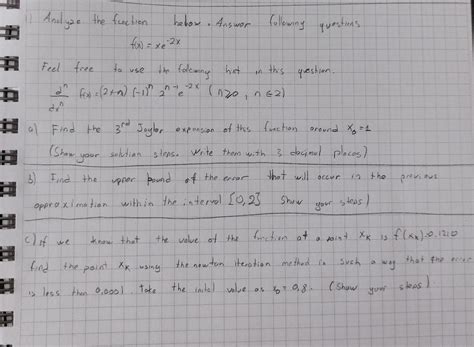 Solved Anolyze The Function Below Answer Following