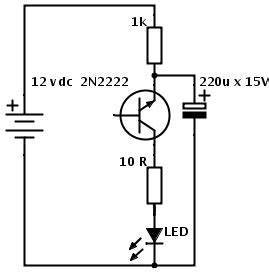 Flashing LED With A Transistor Simple And Inexpensive Electronic Circuits Diagram