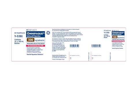Omnipaque 300 Iohexol 300 Mg Ml Injection Vial 500 Ml