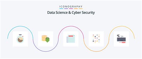 Data Science And Cyber Security Flat 5 Icon Pack Including Hardware Key News Scince Data