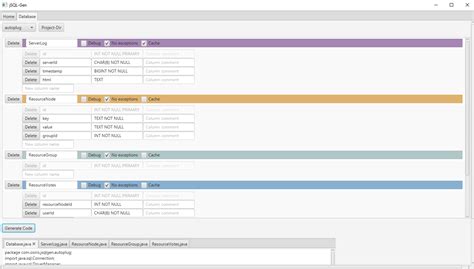 Github Osiris Teamjsql Gen Java Sql Jdbc Code Generator With Gui 0 Boilerplate Compile