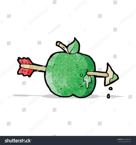 Cartoon Arrow Through Apple Stock Vector Royalty Free Shutterstock