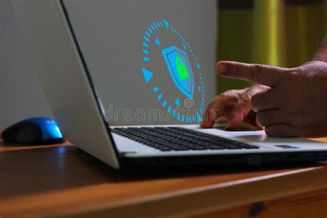 Worker Cannot Access Program Laptop Showing Security Icon Problem