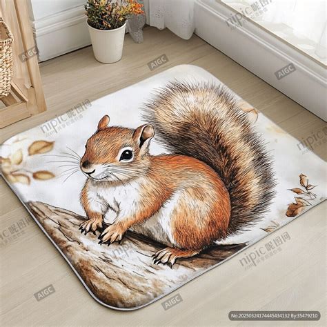 Ai创作图松鼠 绘画 花 水墨画 草图 挂毯 客厅 昵图网