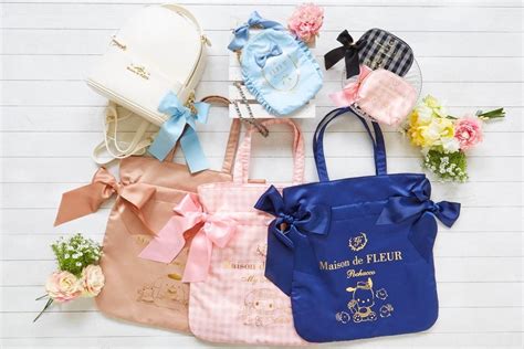 メゾン ド フルール桜の花びら刺繍トートバッグチュール生地サテンリボンの限定ポーチも ファッションプレス