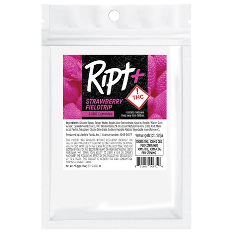 Ripple Ript — 1 1 Cbg Strawberry Fieldtrip 100mg Thc 100mg Cbg