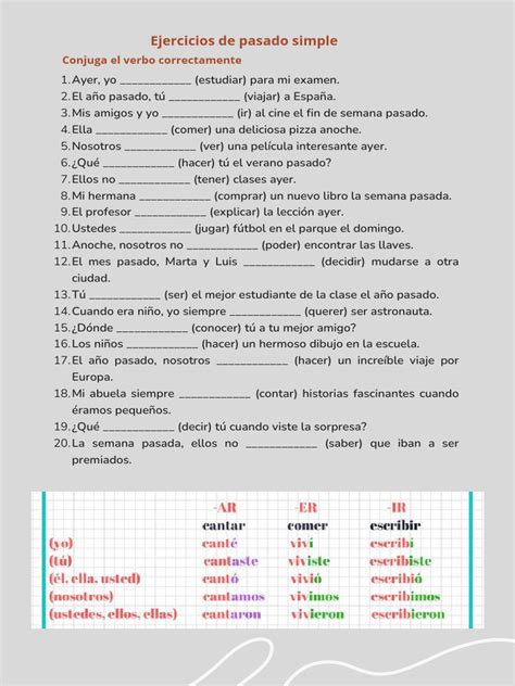 Pasado Simple Ejercicios Pdf