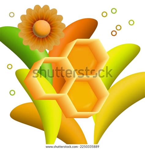 Honey Hexagonal Cells Yellow Honeycombs 3d Stock Vector Royalty Free 2250335889 Shutterstock