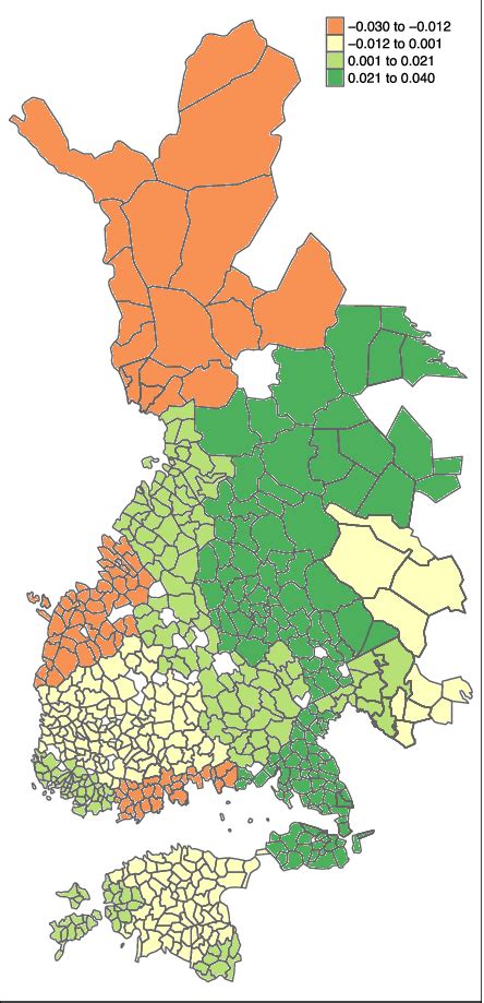 Deviations From Expected Values Based On A Linear Regression Line For
