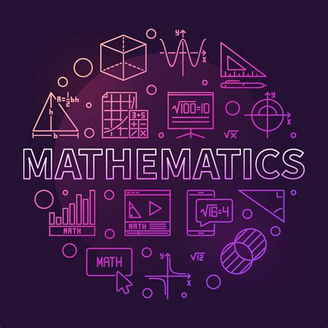Mathematics Concept Vector Thin Line Round Creative Banner Math Illustration 25348989 Vector