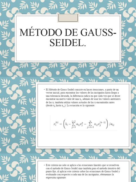 metodo de gauss seidel pdf