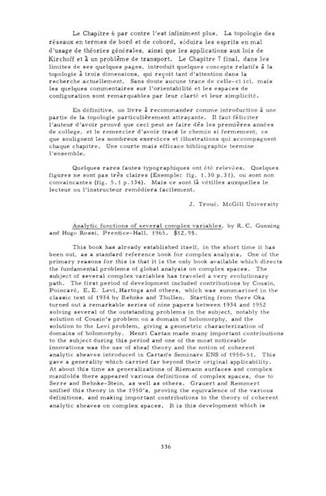 analytic functions of several complex variables by r c gunning and