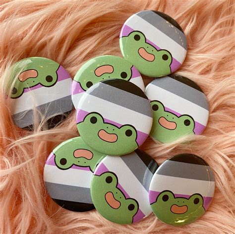 Asexual Pin Frog Buttons Asexual Pride Lgbtq Pins Etsy