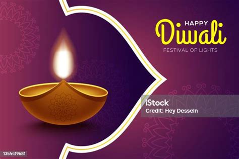 보라색 배경에 디야 오일 램프 요소와 해피 디왈리 디자인 0명에 대한 스톡 벡터 아트 및 기타 이미지 0명 공휴일 기도하기 Istock