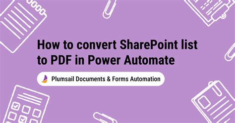 how to convert sharepoint list to pdf in power automate