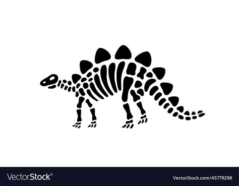Stegosaurus Skeleton Fossil Body Royalty Free Vector Image