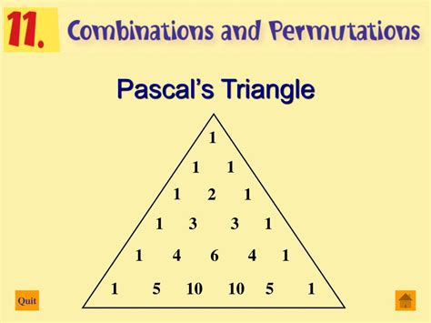 ppt permutations combinations pascal s triangle binomial theorem