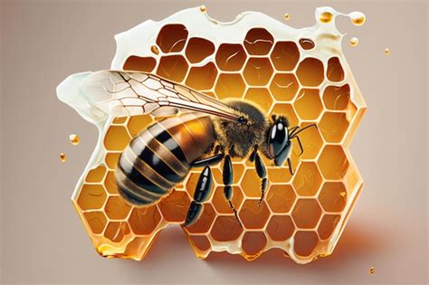 Premium Ai Image Honey And Honeycombs With Honey Ai Generated